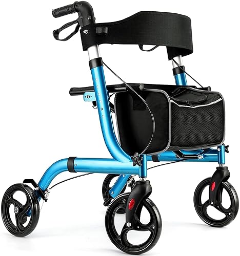 Rollator Walkers for Seniors- Rollator Walker with Seat 8" Wheels- Easy ...