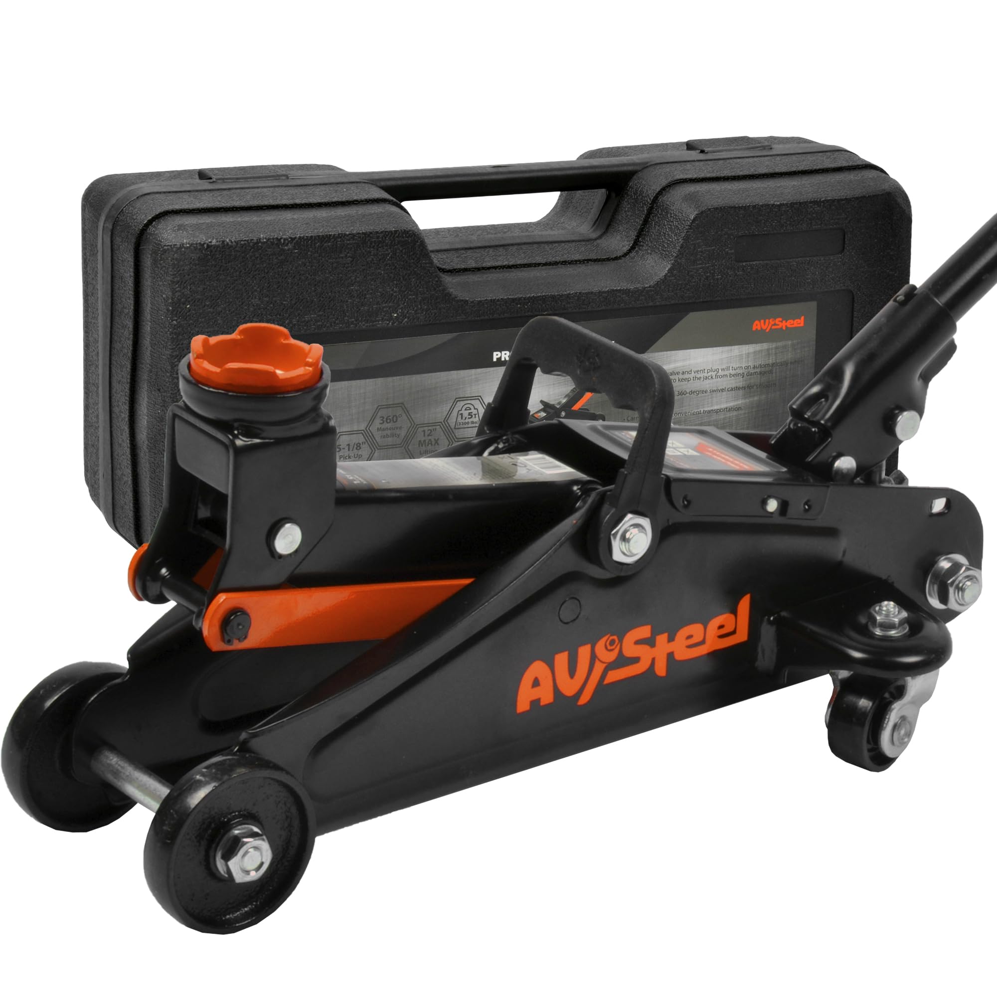 Floor Jack 1.5 Ton (3300 lbs), Hydraulic Trolley Jack with Solid ...