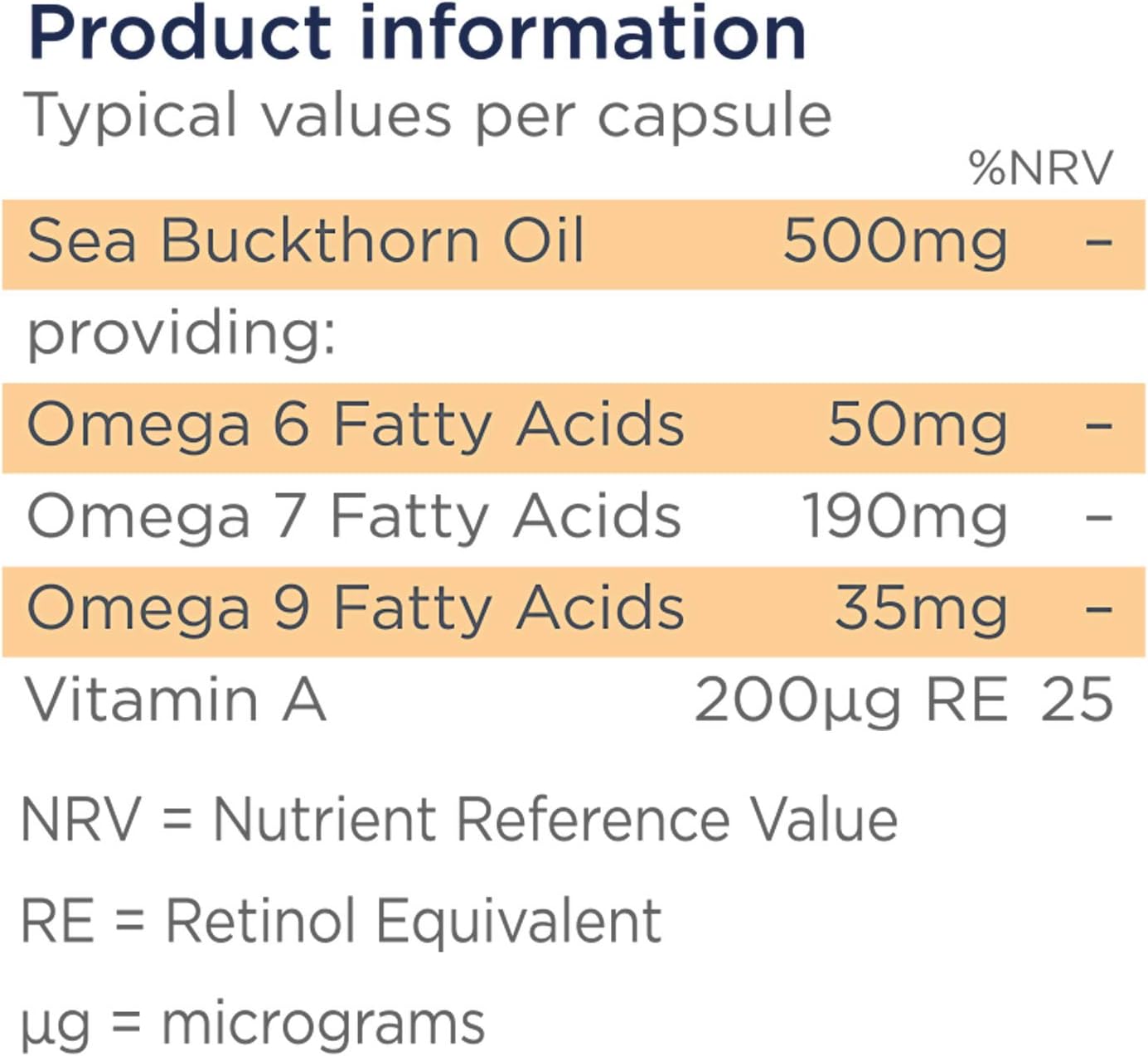 Omega 7 Sea Buckthorn Oil 500mg | Healthspan | 60 Capsules | Omega 7 ...