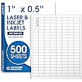 Amazon.com : 1" X 0.5" Matte White Printable Labels Compatible with ...