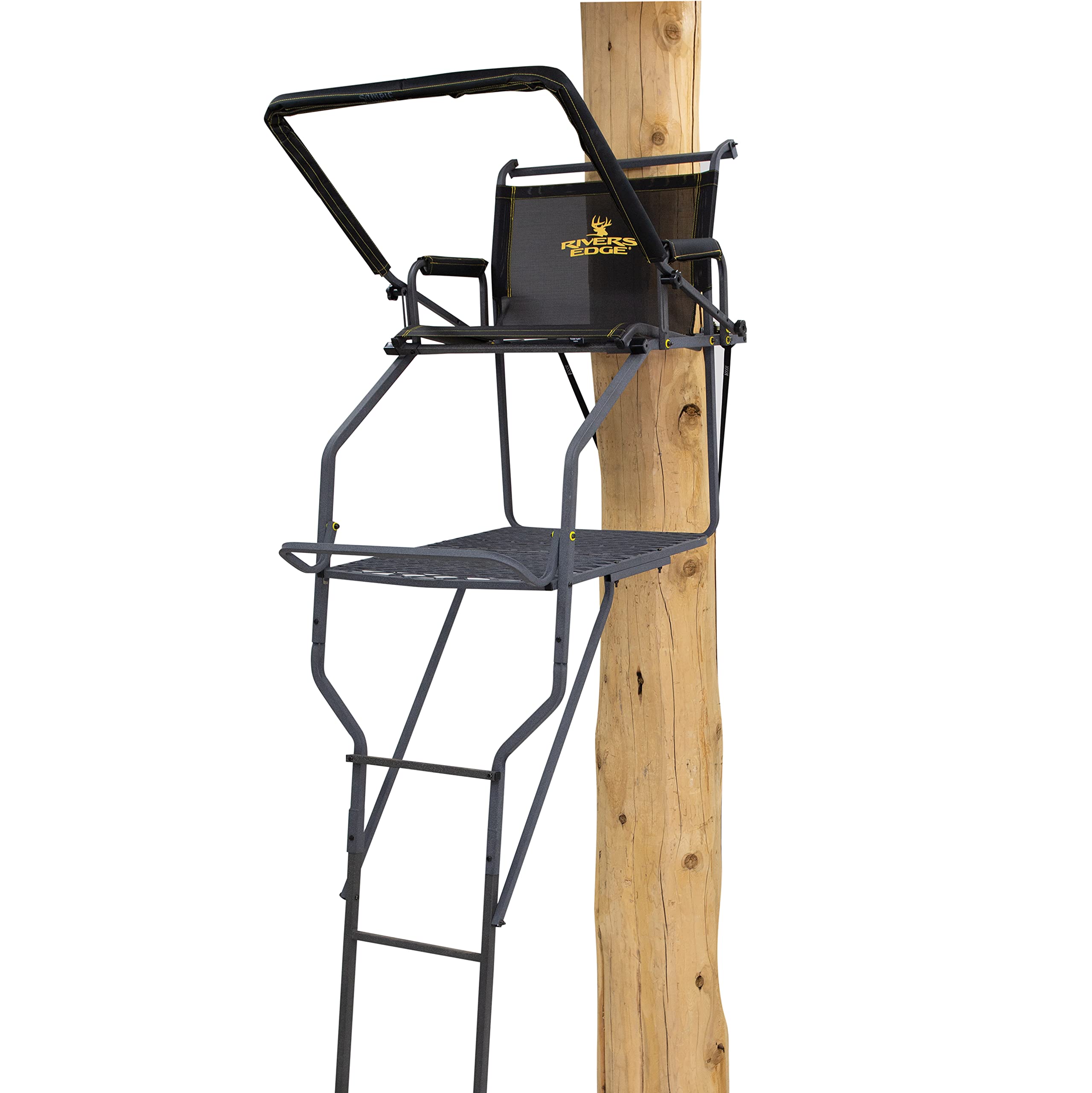 Rivers Edge Jumbo Jack 1-Man Ladder Stand, RE658, 17’1” Height, Wide ...