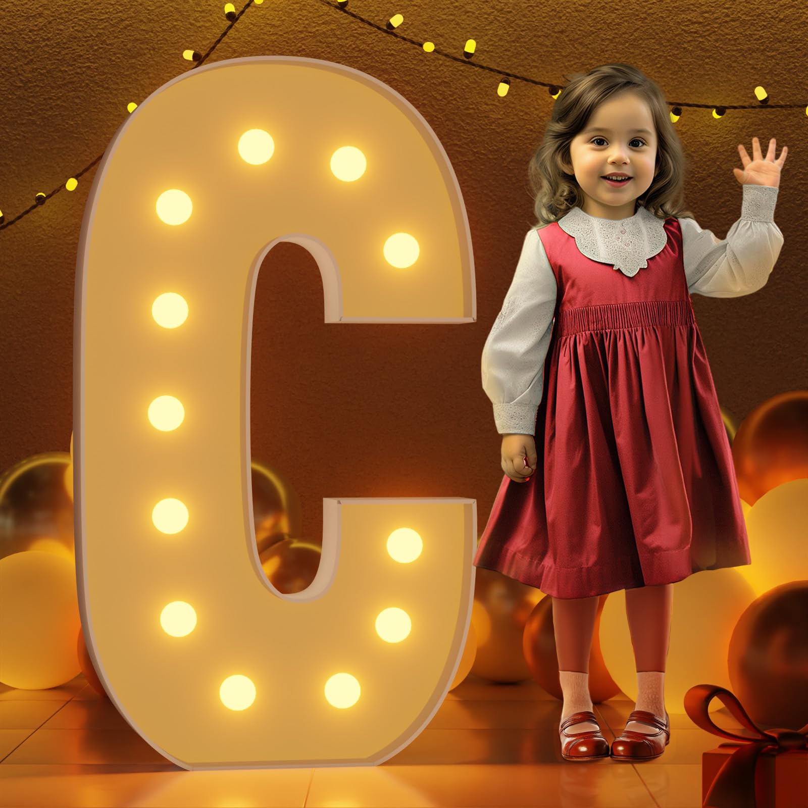 imprsv 4FT Marquee Light Up Letters C, Large Light Up Letters for Baby ...