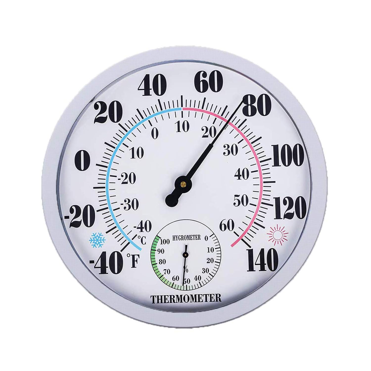 shadiao 9.84 in/25 cm Round Thermometer with Hygrometer Large Indoor ...