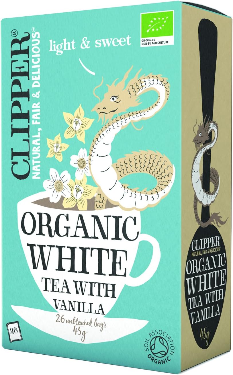 Clipper Organic White Tea with Vanilla 26 Tea Bags (Pack of 6): Amazon ...