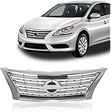 Amazon.com: Titanium Plus Autoparts Front Silver Black Grille Grill ...