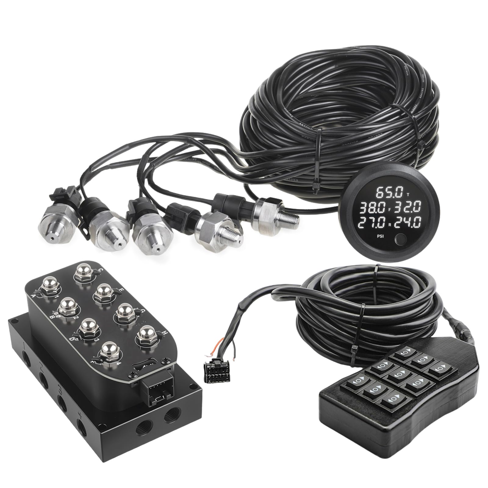 12V Solenoid Valve Air Ride Suspension manifold 8-Valve With 5M 9 ...