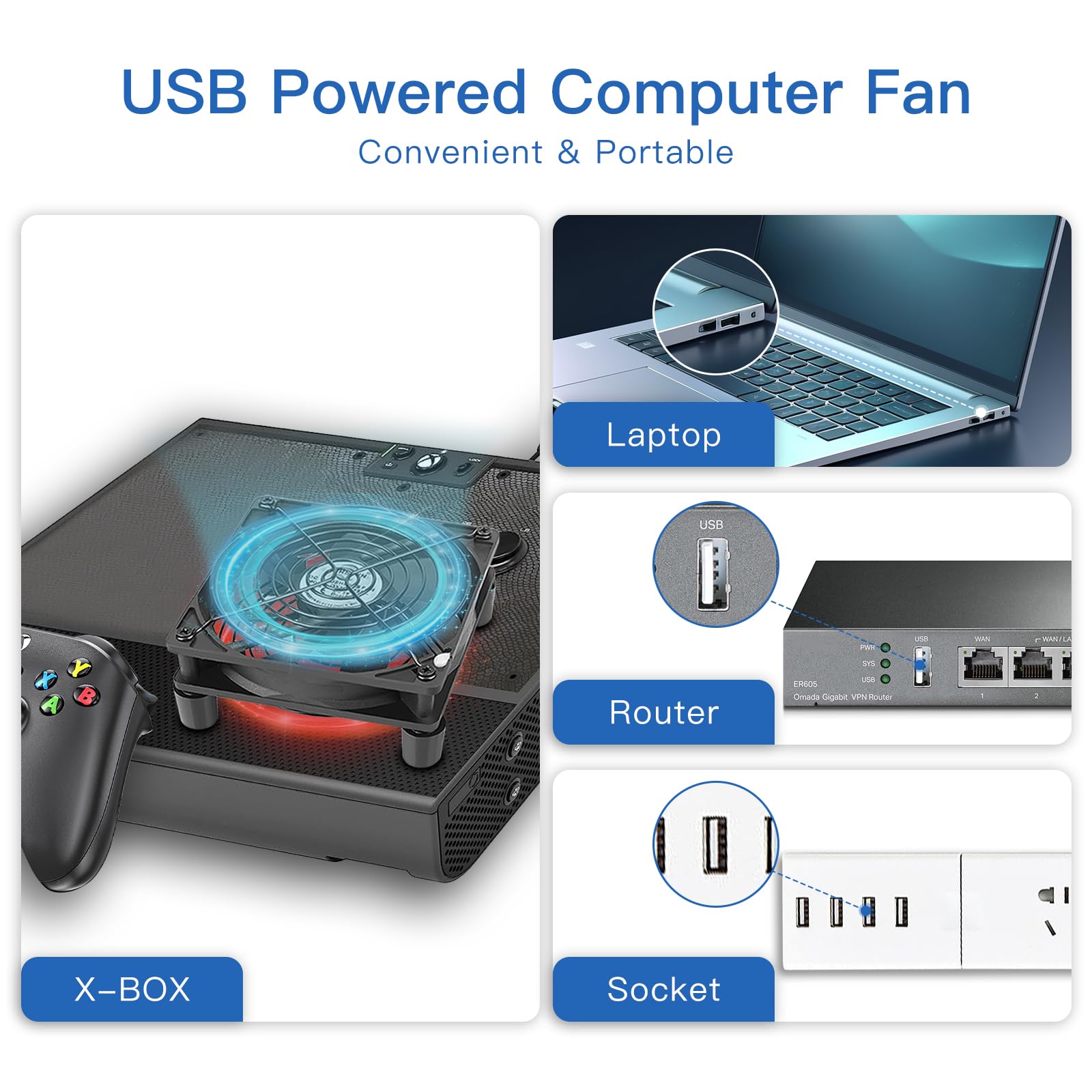 Mua Qirssyn Electronic Cooling Fan with Speed Control, 5v Powered Fan ...