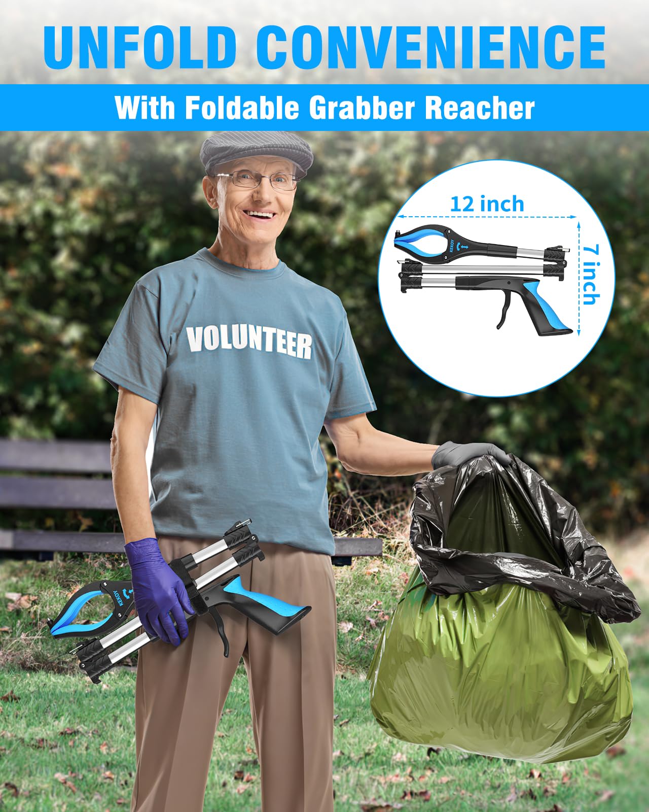 Mua 36inch Grabber Reacher Tool, Foldable Grabbers for Elderly Grab it ...