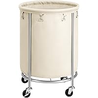 Amazon Basics Laundry Hamper Basket Butler Cart with Wheels and Hanging ...