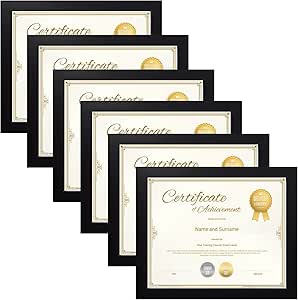 Amazon.com - SESEAT 8.5x11 Picture Frame Certificate Document Frame Set of 6, Diploma Frames for ...
