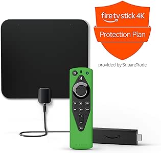 Amazon.com: Fire TV Stick 4K + AmazonBasics HD Antenna + Protection ...