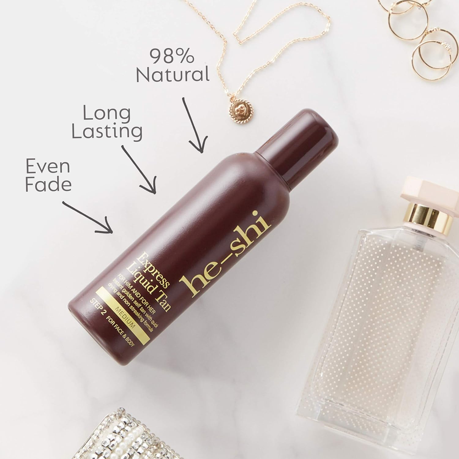 He-Shi Express Liquid Tan Instant Fake Tan Liquid – No False Tan Smell ...