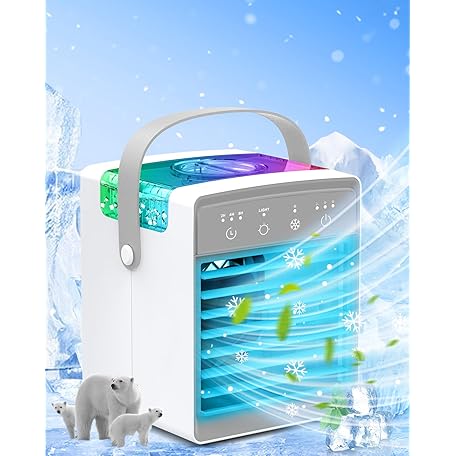 Mua Portable Air Conditioners, 3 Wind Speeds & 7 LED Lights Evaporative ...