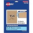 Amazon.com : Avery Kraft Brown Round Labels, Sure Feed Technology, 0.5 ...