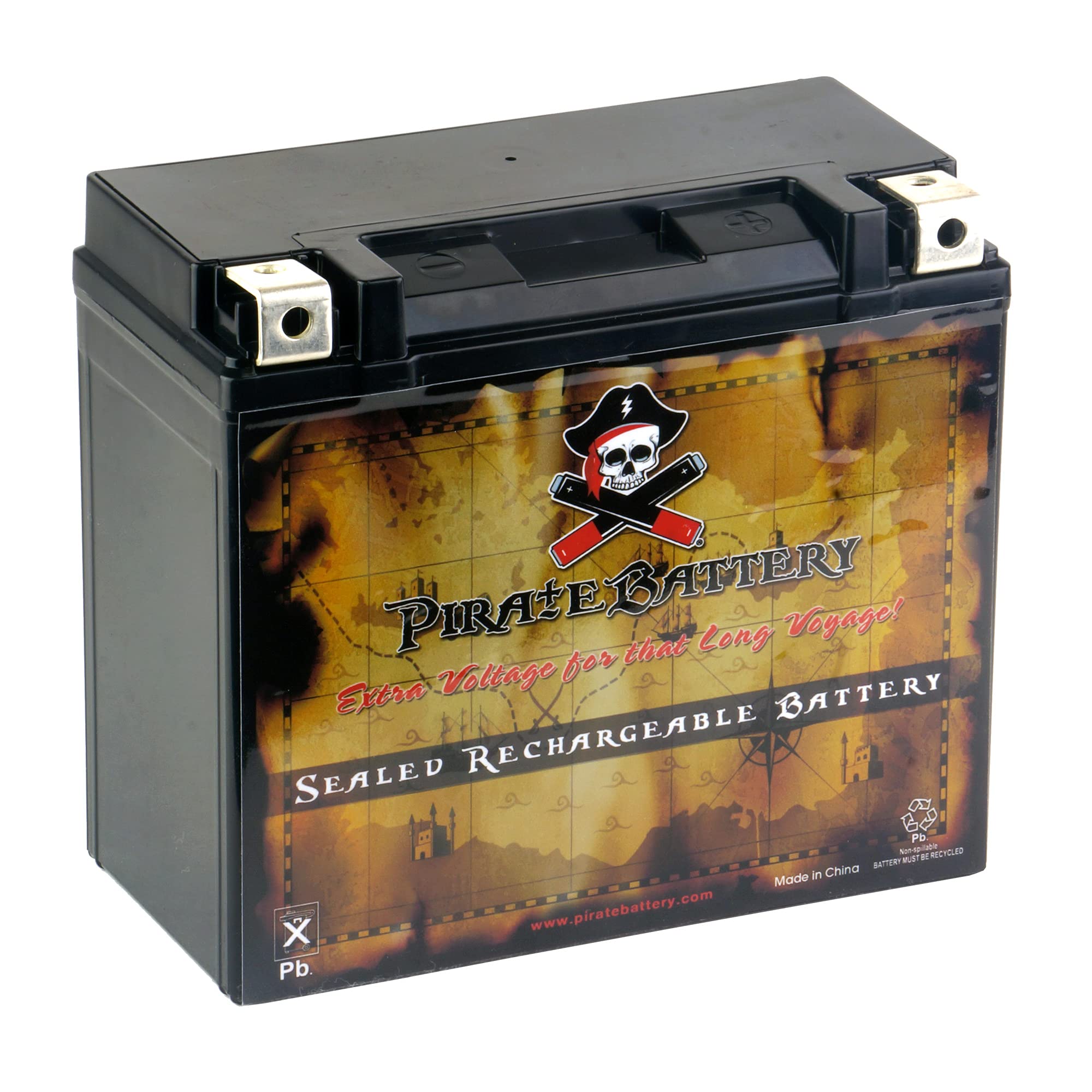 Pirate Battery YTX20HL-BS Maintenance-Free 12V 19Ah Battery Replacement ...