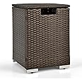 Amazon.com: HAPPYGRILL Propane Gas Tank Cover Table, 2-in-1 Rattan ...