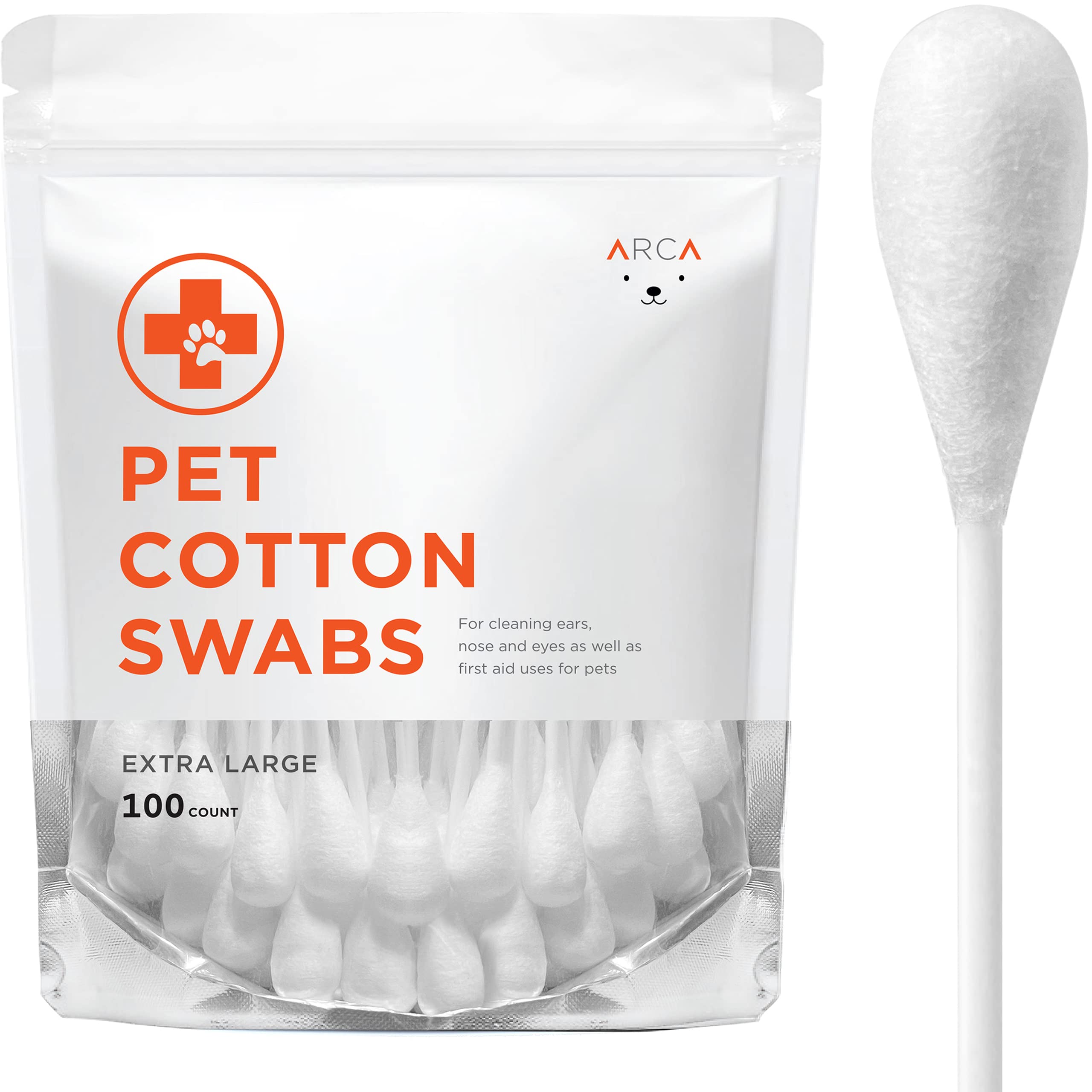 ARCA PET Cotton Swabs for Dogs and Cats - Cat & Dog Ear Cleaner Long ...