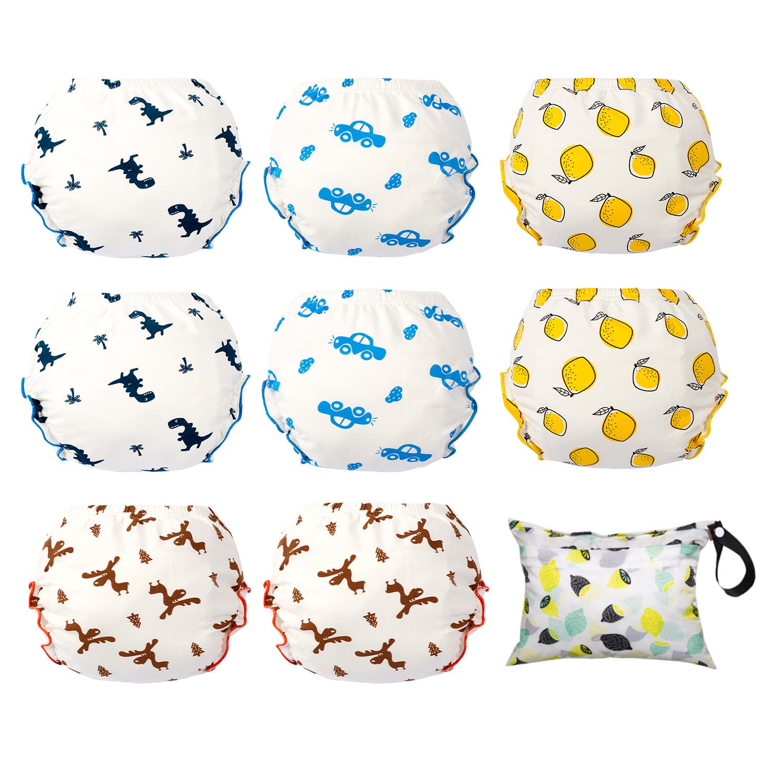 EZ Moms 8 Packs Potty Training Pants 100% Cotton Absorbent Potty ...