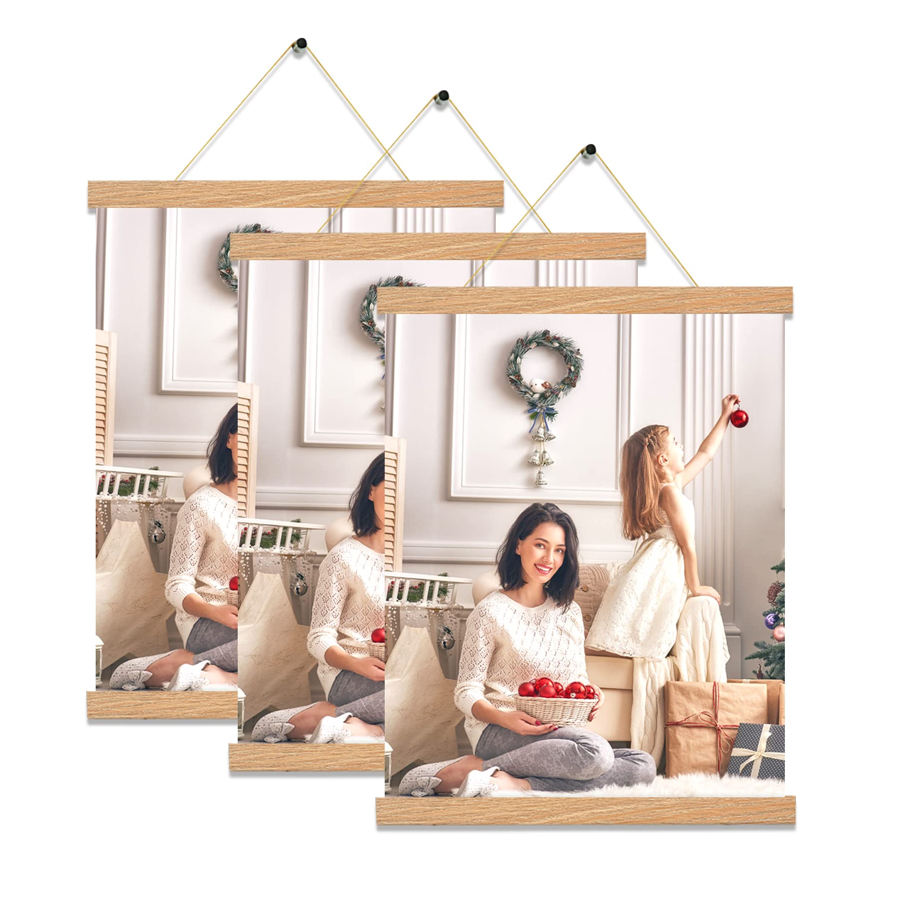 YK Artwood 3 Pack Magnetic Poster Hanger Frame,16x20 16x24 16x16 Poster Frame Wood Magnet Frames ...