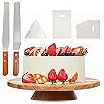 Amazon.com: 12" Acacia Wood Revolving Cake Stand, 2" High Rotating Cake ...