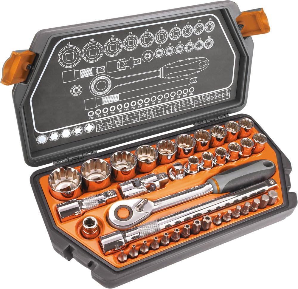 NEO 08-630 38 pcs 1/2" Drive Spherical Spline Socket Set: Amazon.co.uk ...