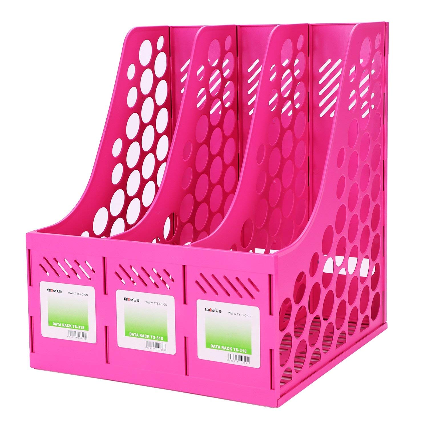 Sturdy Desktop Magazine File Rack 3 Compartments Plastic Magazine Desk ...