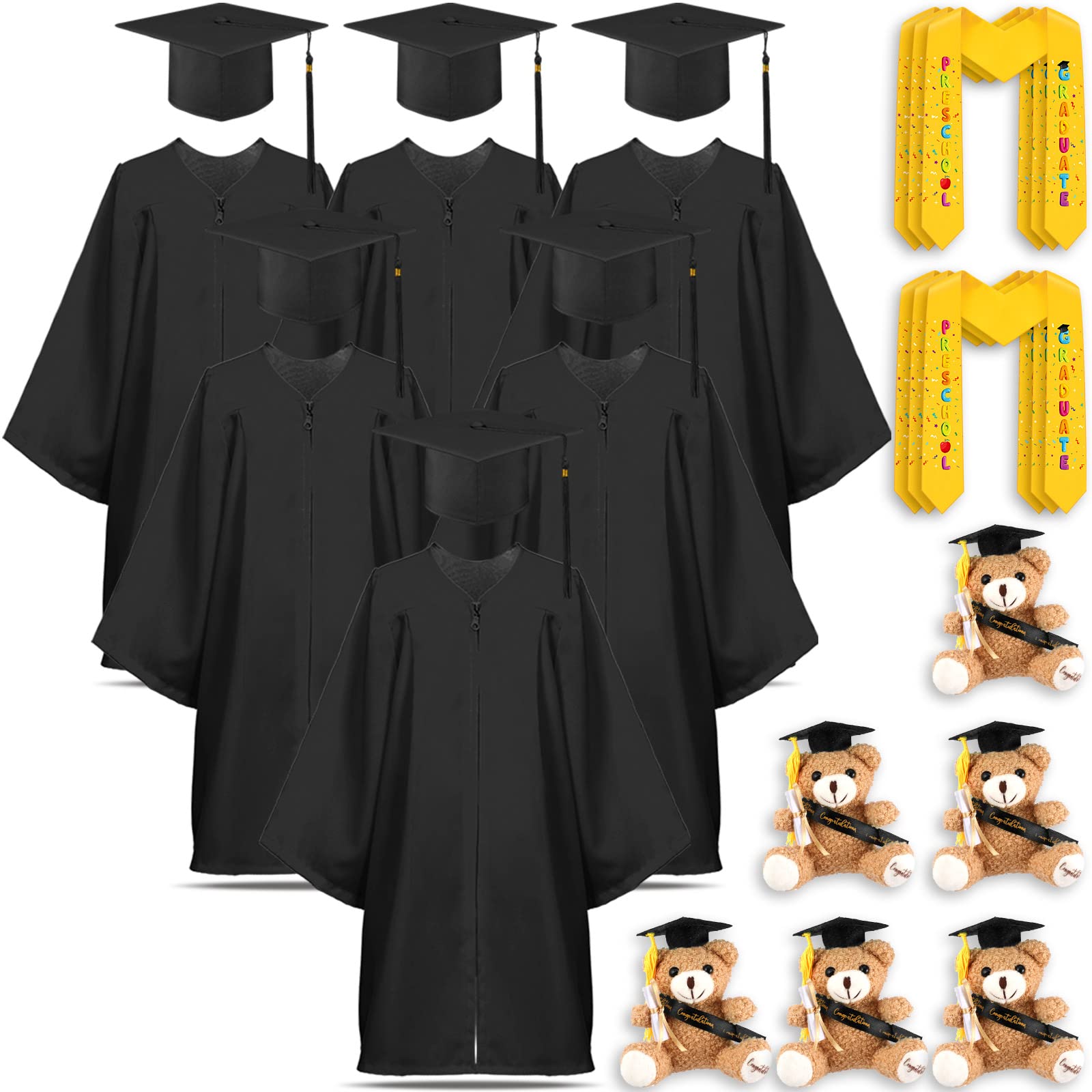 Purple Unittype 24 Pcs Preschool Graduation Gown Graduation Cap with ...