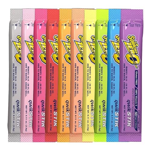 Sqwincher Qwik Stik ZERO - 50 Pack, 10 Flavors Assorted Electrolyte ...