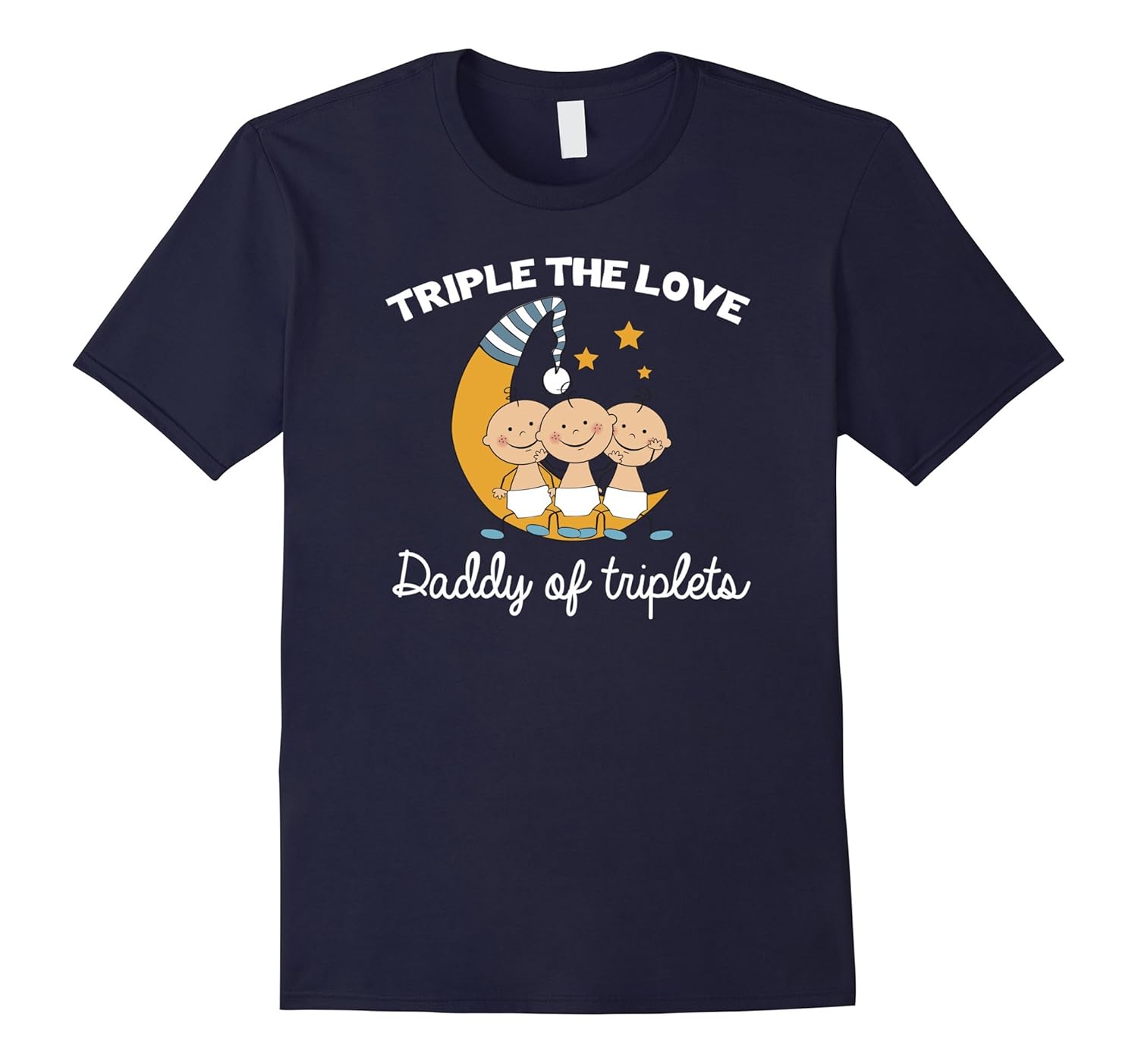 Men’s Cute Triple The Love. Daddy Of Triplets TShirt-4LVS – 4loveshirt