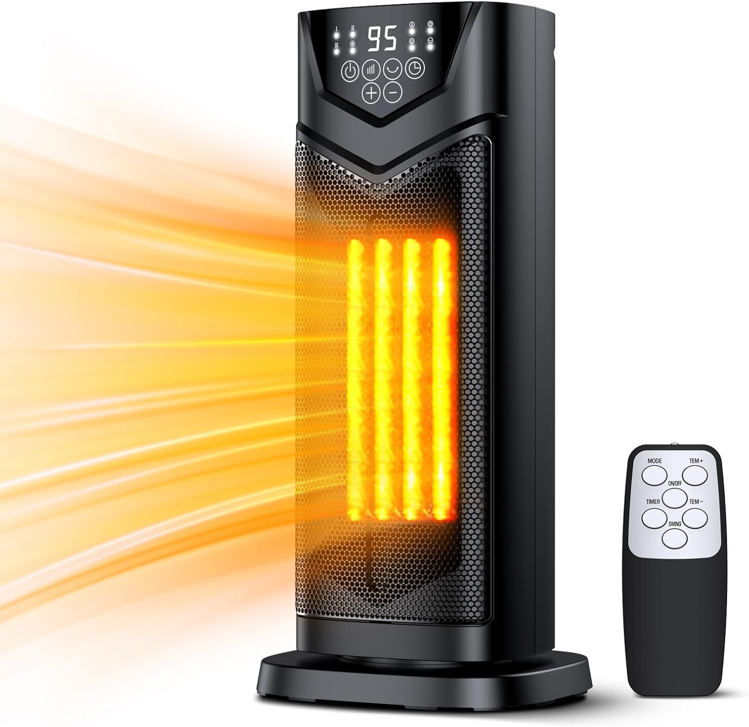 Space Heater, DUEDE 1500W Electric PTC Ceramic Heater for Indoor Use ...