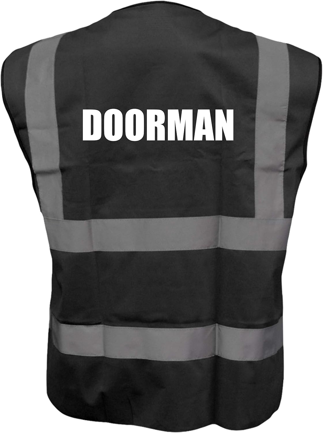 Doorman Printed Black Hi Vis Vest/Waistcoat, Security Officer, Security ...