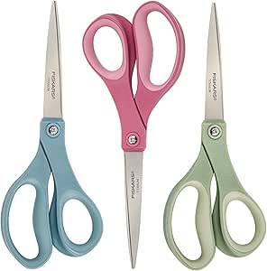 Amazon.com: Fiskars Crafts Purpose Titanium Softgrip Fiskars Scissors ...