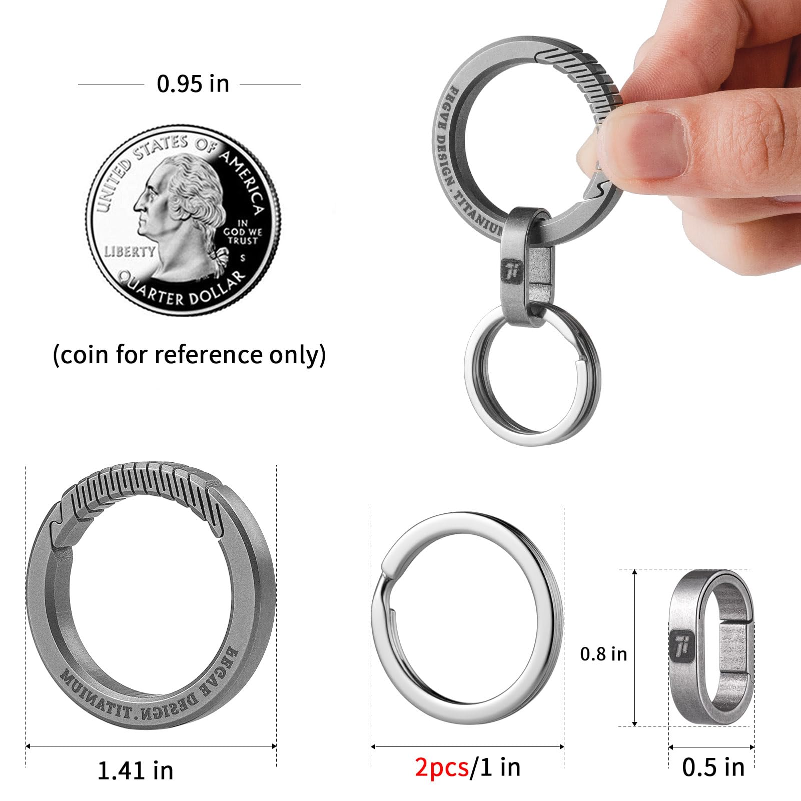 Mua FEGVE Titanium Key Chain Rings for Home Car Keys Organization trên ...