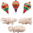 Amazon.com: Spinning Top Trompo – 3-Pack Wood Carved Spinning Tops ...