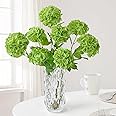 Amazon.com: JINWOE Dark Green Snowball Viburnum Artificial Flowers,4Pcs Lifelike Small Fake ...