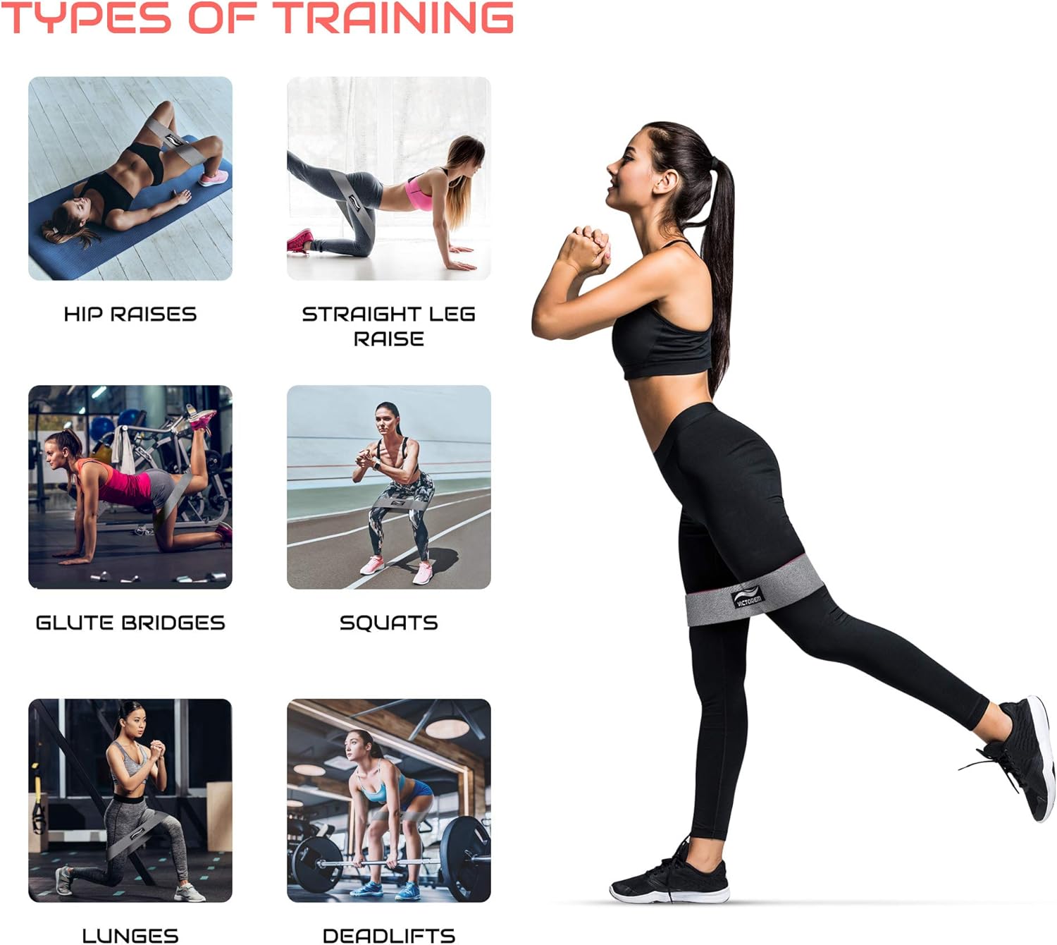 Victorem Cloth Resistance Bands – Fabric Hip Booty Bands for Glutes and ...