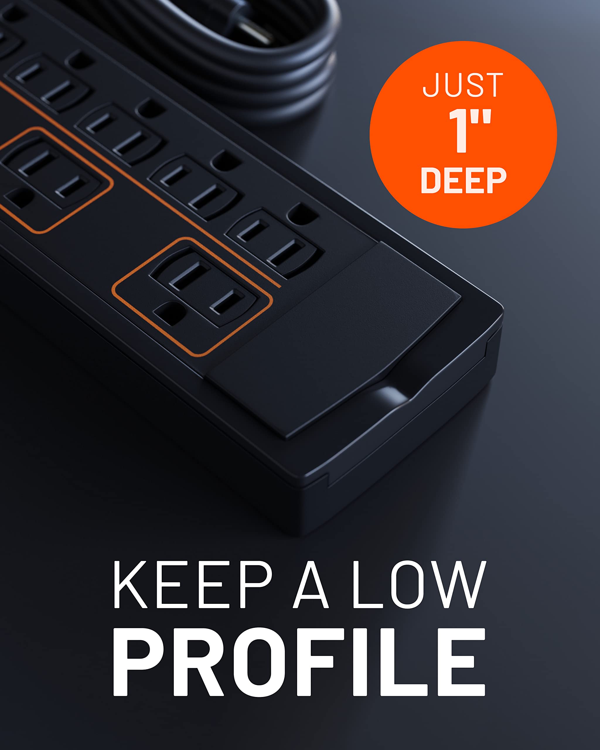 Mua ECHOGEAR ShockBlocker 8 Outlet Surge Protector Power Strip - Slim ...