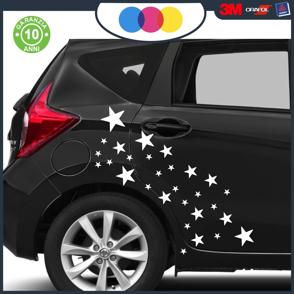 30 ADESIVI PER AUTO - STELLE - STELLINE - - - - - - - COLORI A SCELTA ...