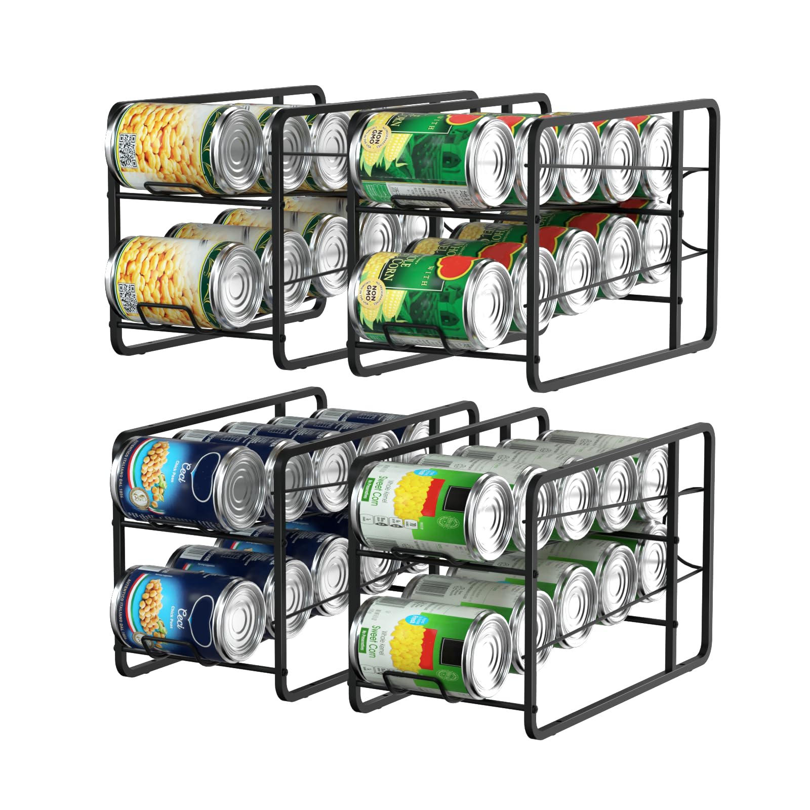 BTY Stackable Can Organizer for Pantry, Can Organizer Storage Rack, 4 ...