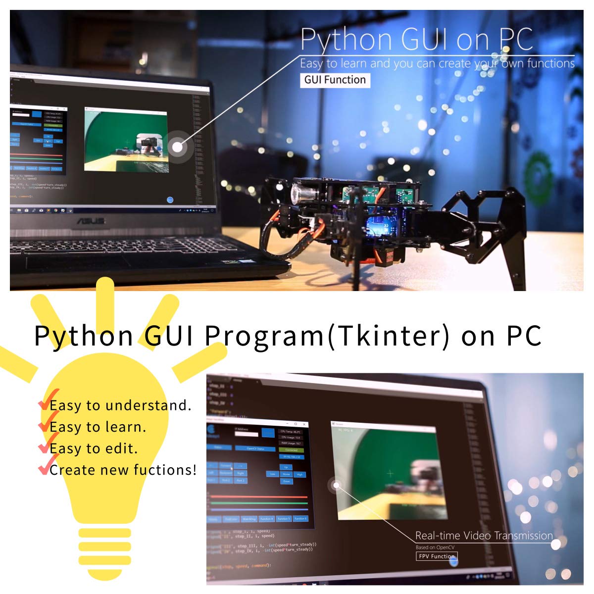 Mua Adeept DarkPaw Bionic Quadruped Spider Robot Kit Compatible with ...