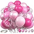 Amazon.com: Pink Balloons, 60 Packs 12 Inch Hot Pink Pastel Pink Light Pink Balloons with ...