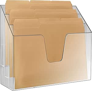 Amazon.com: Acrimet Horizontal Triple File Folder Organizer (Manila ...
