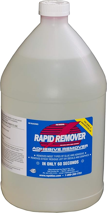 RAPID REMOVER Adhesive Remover for Vinyl Wraps Graphics Decals Stripes ...