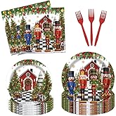 Amazon.com: 96 Pcs Christmas Nutcracker Plates Party Supplies for 24 ...