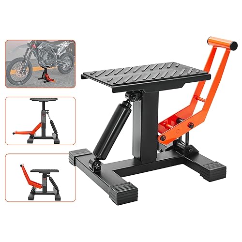 VEVOR Dirt Bike Lift Stand, Motorcycle Jack Lift Stand 440 lbs Capacity and Hydraulic Lift ...