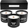 Amazon.com: Lüso of London - Black Scented Mens Candles for Home, 3 Candles for Men Presented in ...