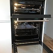 Cookology CDO900BK 60cm Black Glass Built-in Electric Double Oven ...