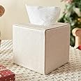 Amazon.com: Beige Tissue Box Cover,Square Tissue Box Holder with ...