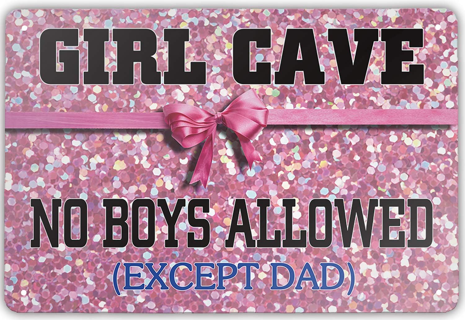Amazon.com: Tin Sign -Girl CAVE NO Boys Allowed Except DAD- Vintage ...