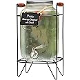 Amazon.com | Ilyapa 2 Gallon Glass Beverage Dispenser, Metal Base, Stainless Steel Spigot ...